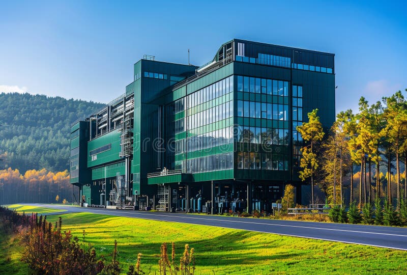 Modern Office Building in the Forest Stock Image - Image of street ...
