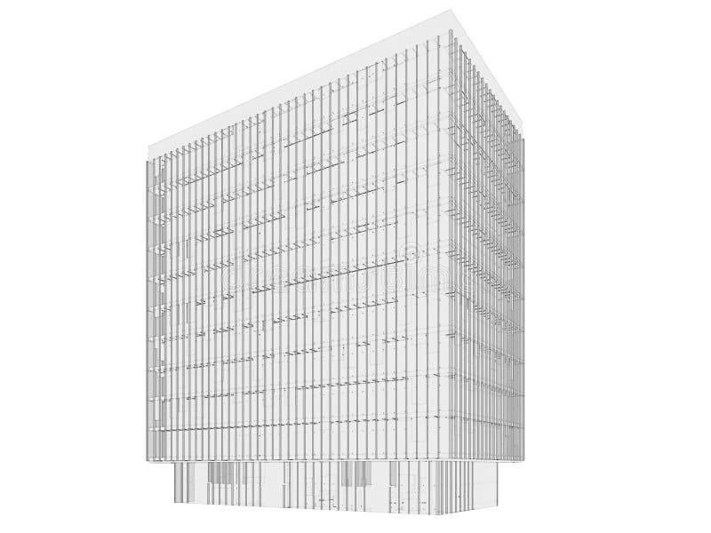 Modern Office Building - Front Angle View Stock Illustration ...