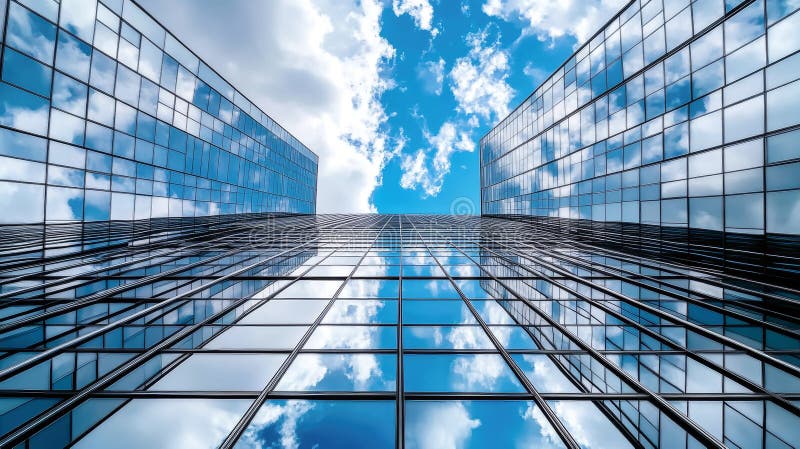 Modern Office Building with Geometric Patterns and Expansive Glass ...