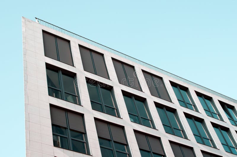 Modern Office Building with Glas Cladding Stock Photo - Image of cement ...