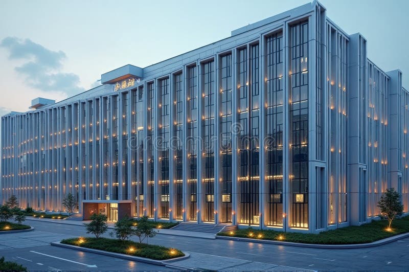 Modern Glass Facade Office Building Exterior Generated Using Ai Stock ...