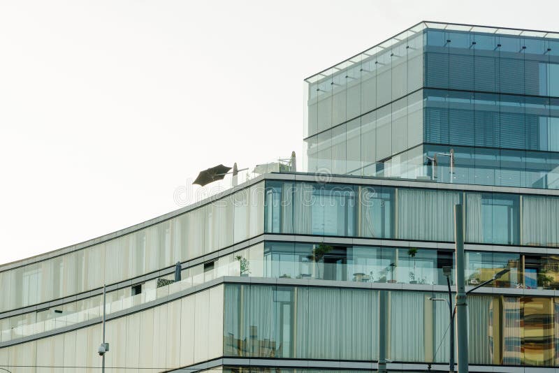 Modern Office Building, Glass Facade and Windows Stock Photo - Image of ...