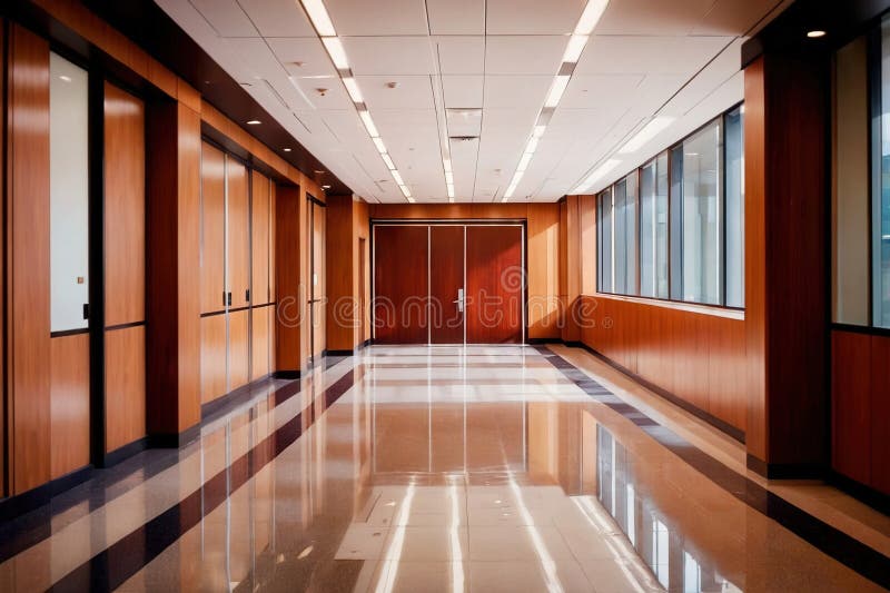 Modern Office Building Hallway, Passage for Corporate Building Stock ...