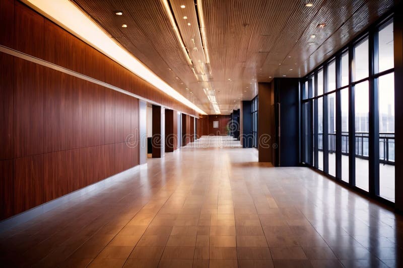 Modern Office Building Hallway, Passage for Corporate Building Stock ...