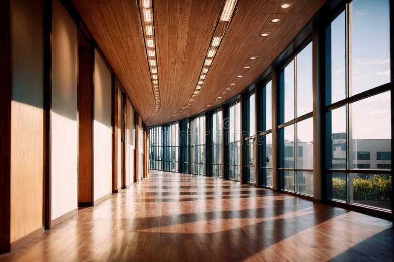 Modern Office Building Hallway, Passage for Corporate Building Stock ...