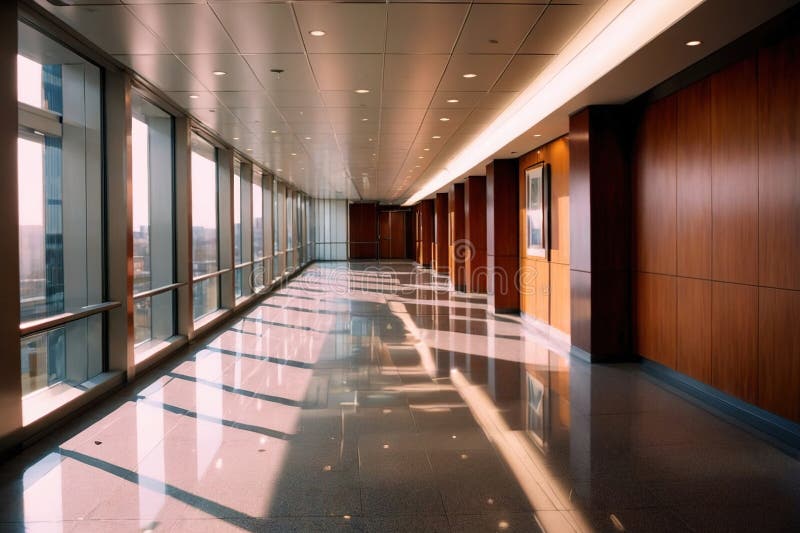 Modern Office Building Hallway, Passage for Corporate Building Stock ...