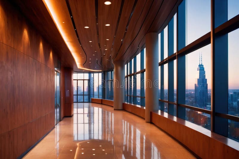 Modern Office Building Hallway, Passage for Corporate Building Stock ...