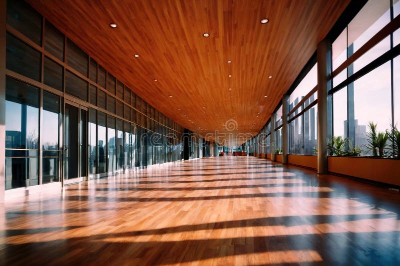 Modern Office Building Hallway, Passage for Corporate Building Stock ...