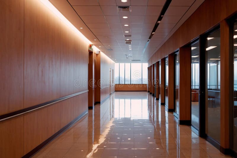 Modern Office Building Hallway, Passage for Corporate Building Stock ...
