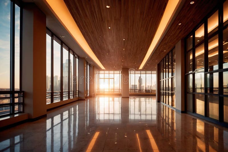 Modern Office Building Hallway, Passage for Corporate Building Stock ...