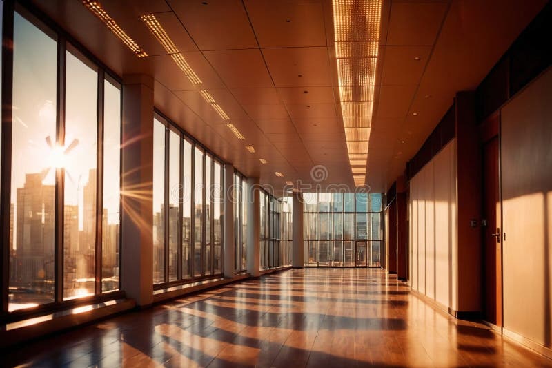 Modern Office Building Hallway, Passage for Corporate Building Stock ...