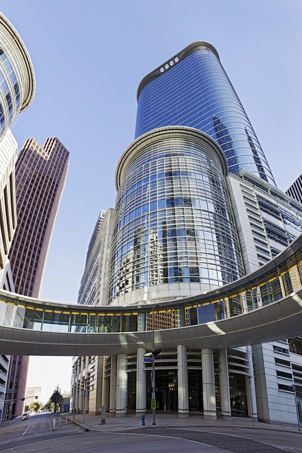 Modern Office Building in Houston, Texas Stock Photo - Image of curve ...