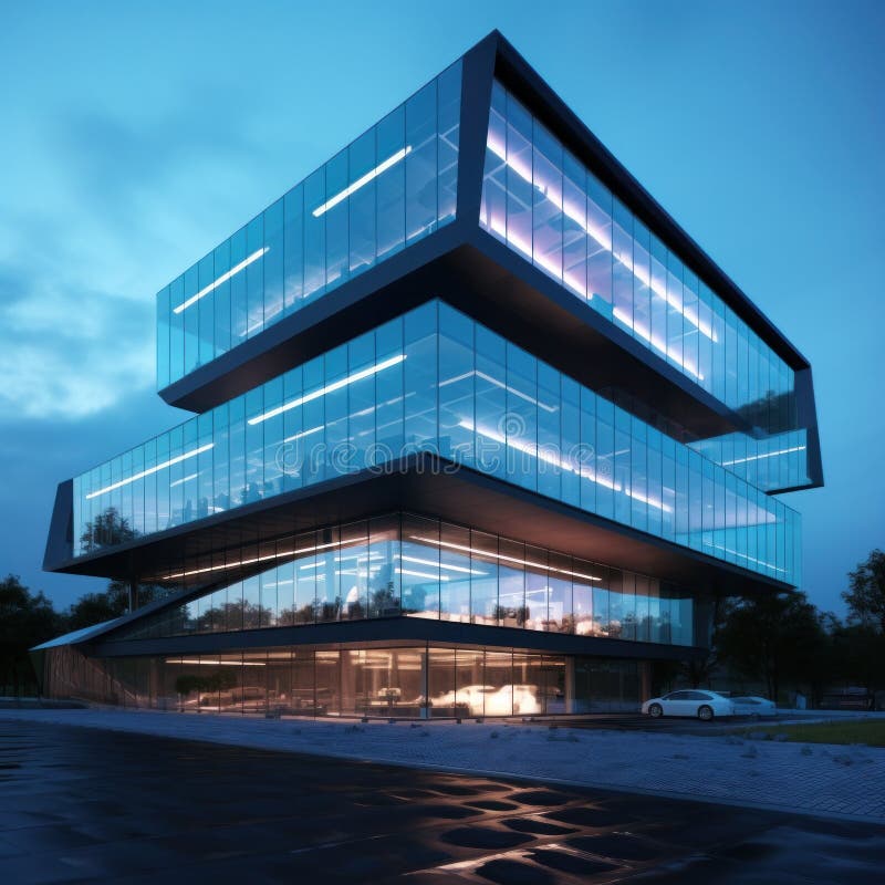 Modern Office Building. Illustration AI Generative Stock Illustration ...