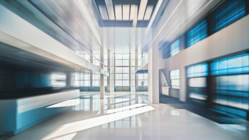 Modern Office Building Interior Blur with Copy-Space Stock Image ...