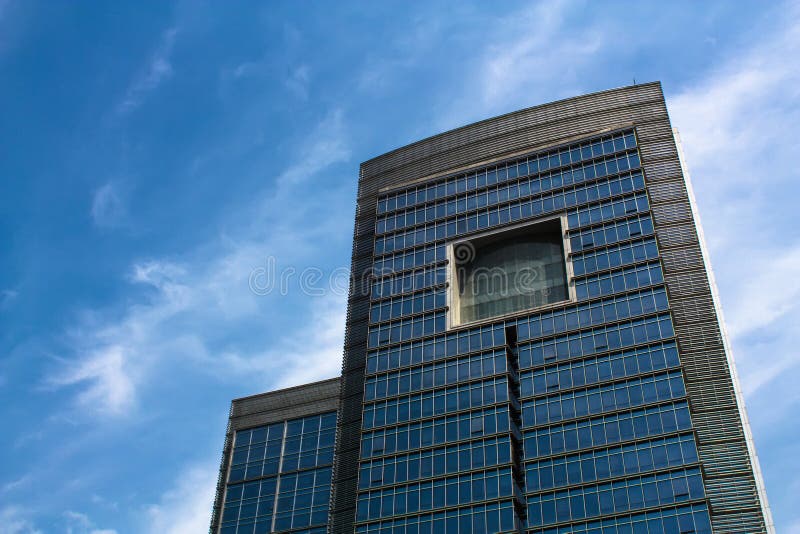 Modern Office Building with Large Square Windows Stock Image - Image of ...