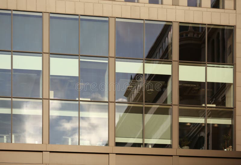 Modern Office Building with Large Windows Stock Photo - Image of glass ...