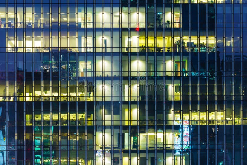 Modern Office Building At Night Royalty Free Stock Photography - Image ...