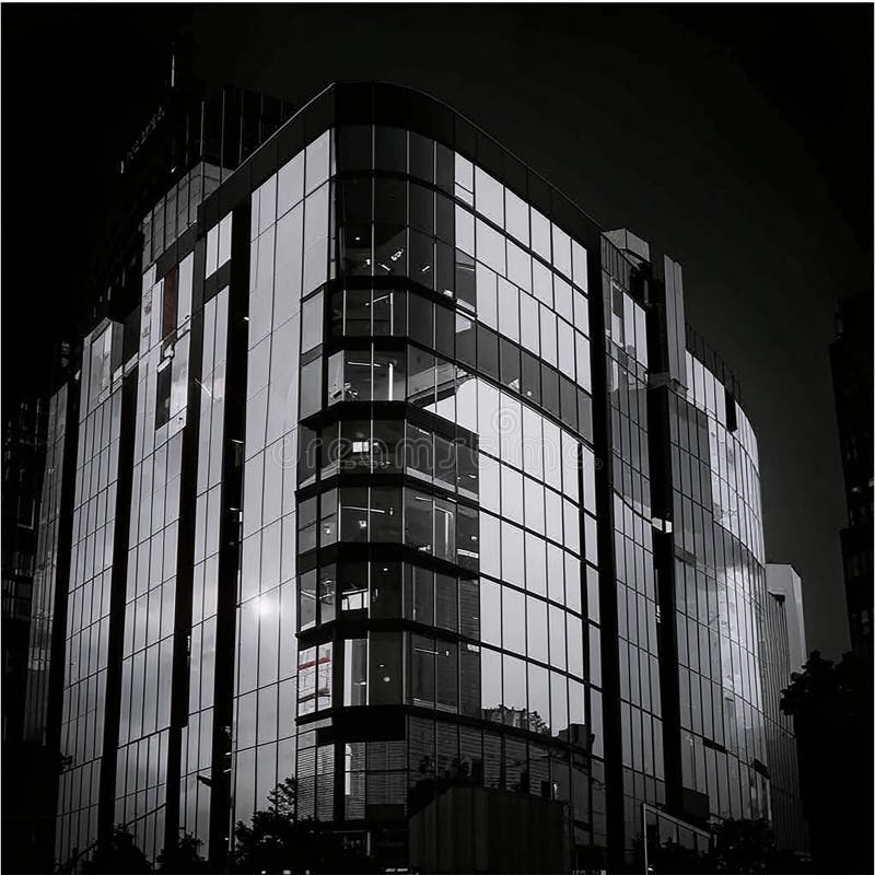 Office building monochrome stock photo. Image of symmetry - 354700504