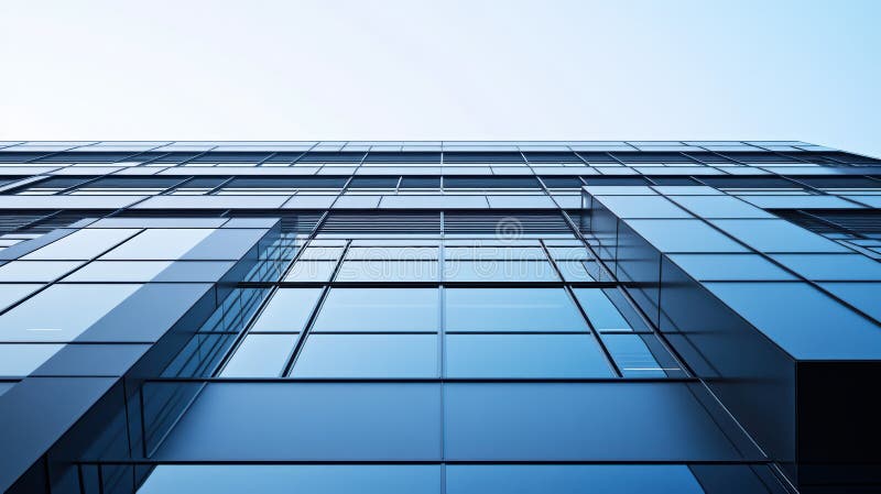 Modern Office Building with Reflective Glass and Geometric Design Stock ...