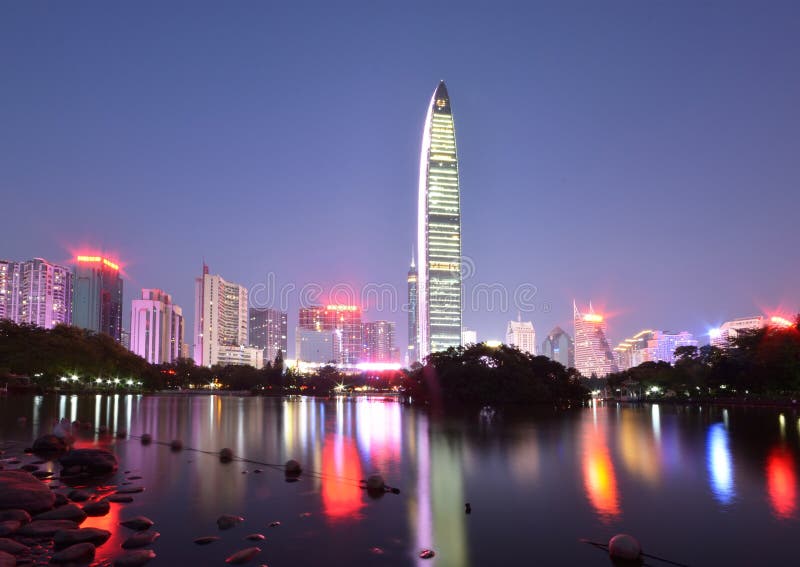 Modern Commercial Skyscraper Building in Shenzhen Financial Center ...