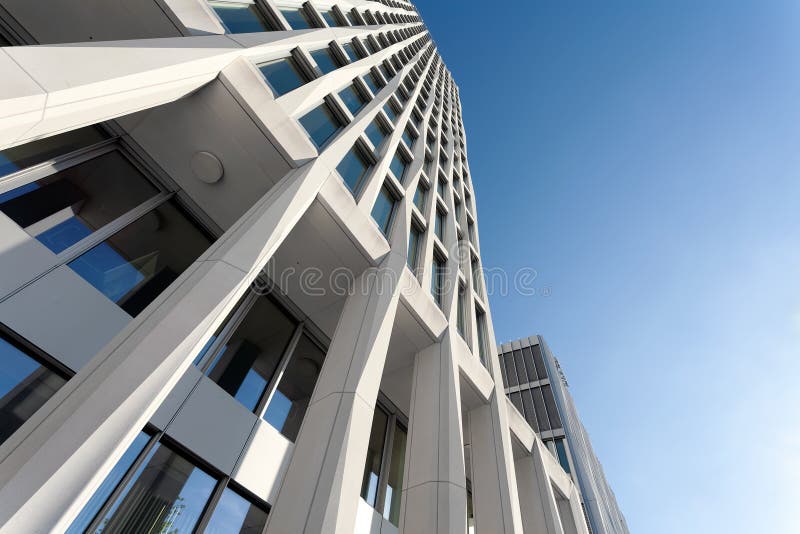 Modern Office Building, on a Sunny Day with a Clear, Blue Sky, Seen ...