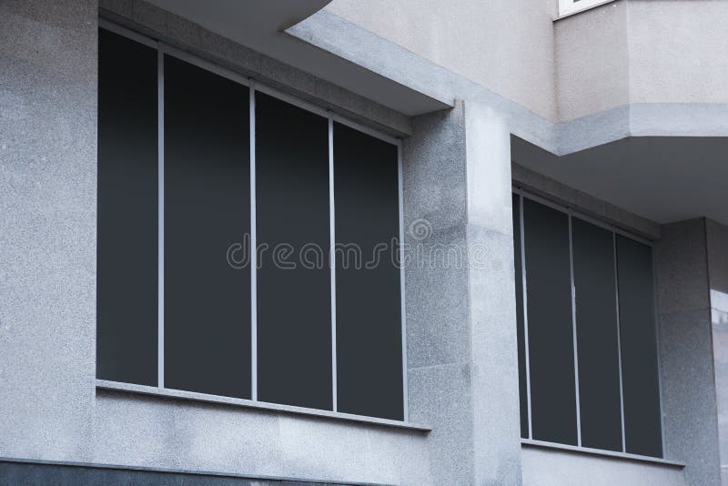 Modern Office Building with Tinted Windows Stock Photo - Image of ...