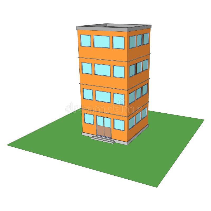 Modern Office Building Vector Stock Vector - Illustration of ...