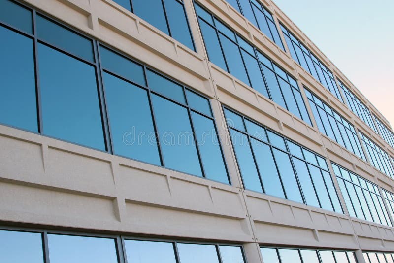 Modern Office Building Windows Stock Image - Image of blue, modular ...