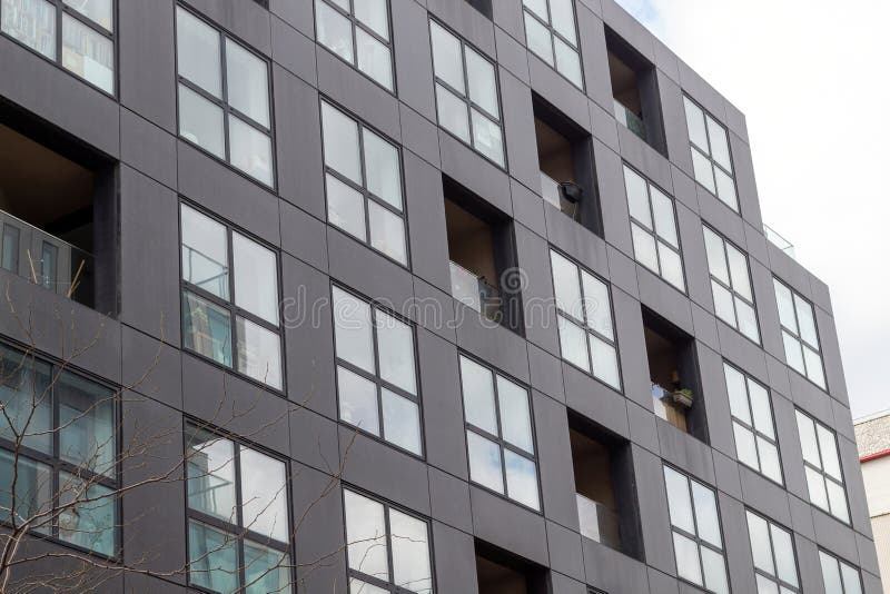 Modern Office Building with Windows Stock Image - Image of reflection ...