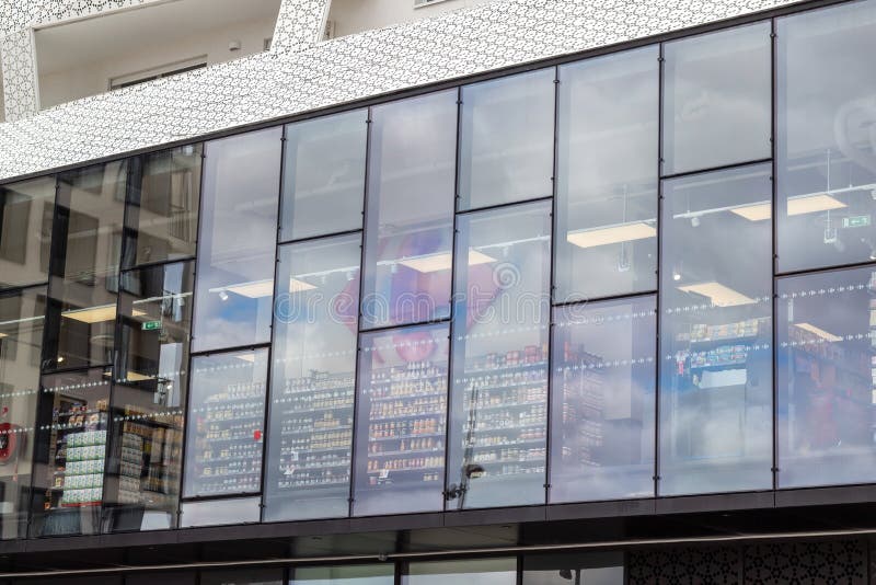 Modern Office Building with Windows Stock Image - Image of facade ...