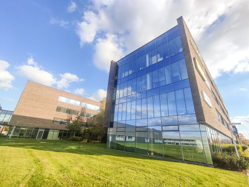Modern office buildings stock photo. Image of neighbourhood - 258554792