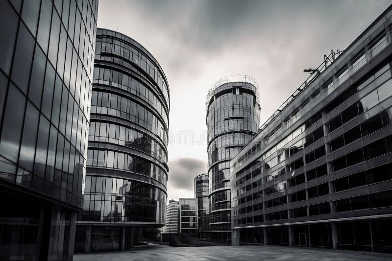 Modern Office Buildings. AI Generated Stock Illustration - Illustration ...