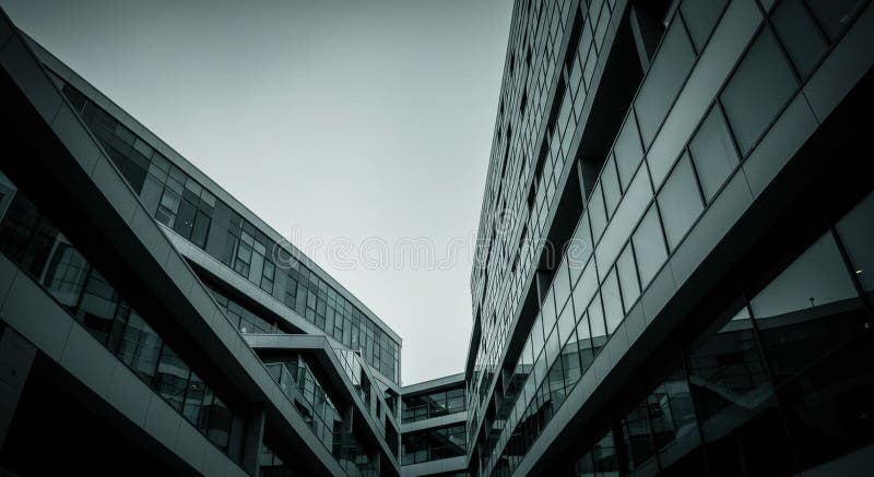 Modern Office Buildings with Angular, Interconnected Structures Reach ...