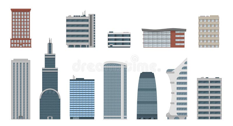 Modern office buildings stock vector. Illustration of business - 216861008