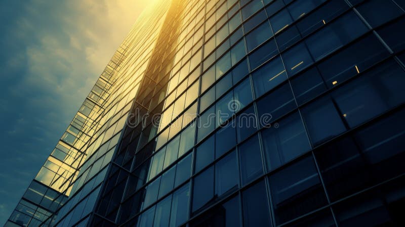 A Modern Office Buildings Silhouette is Made Even More Dramatic by ...