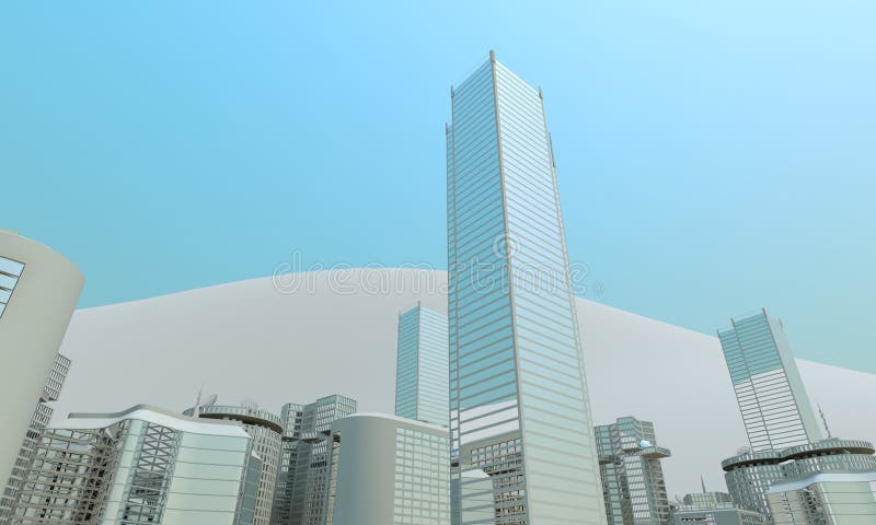 Modern Office Buildings, Skyline Background Stock Illustration ...