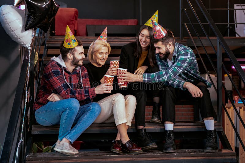 Modern Office Center Multi Ethnic Workers and Attractive Cheers with ...