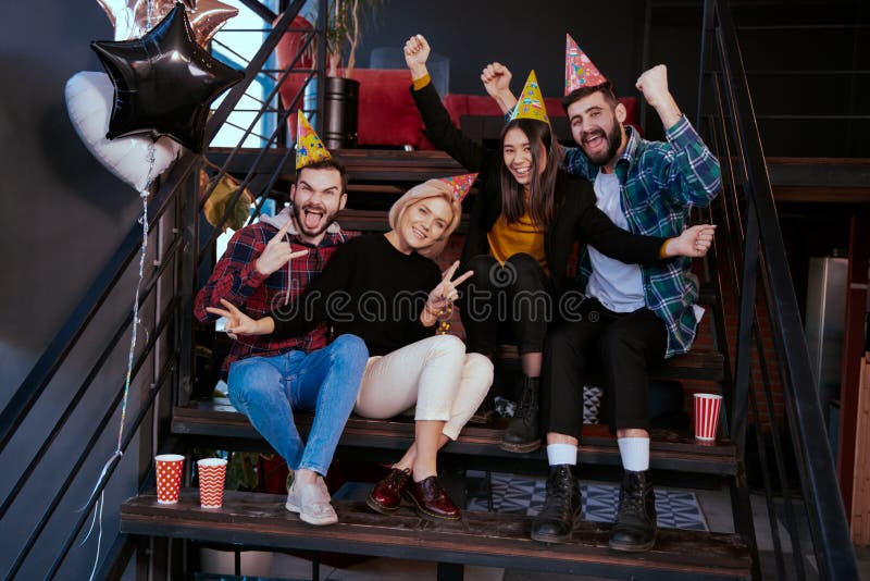 Modern Office Center Multi Ethnic Workers and Attractive Cheers with ...