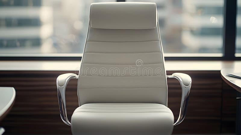 Modern Office Chair, City View, Empty Desk, Workspace Stock Photo ...