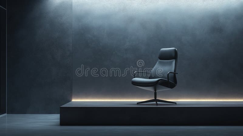 Modern Office Chair Placed Raised Platform Dramatic Lighting Stock ...