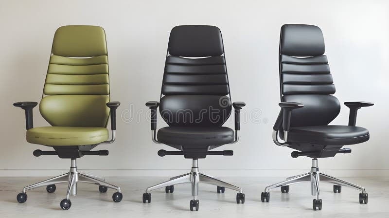 Modern Office Chairs in Green Black and Black Comfortable Seating for Work and Home Stock ...
