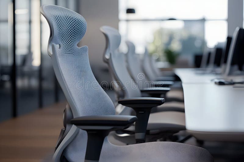 Modern Office Chairs in a Row in Contemporary Workspace Setting Stock ...