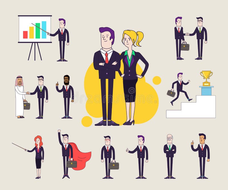 Modern Office Characters Set. Different Poses and Situations ...