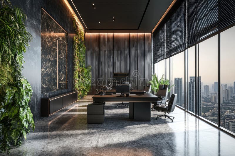 Modern AI-Generated Office Space Stock Photo - Image of workspace ...