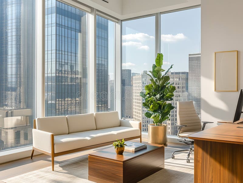 Modern Office with City View Luxury Interior Design Spacious Workspace ...