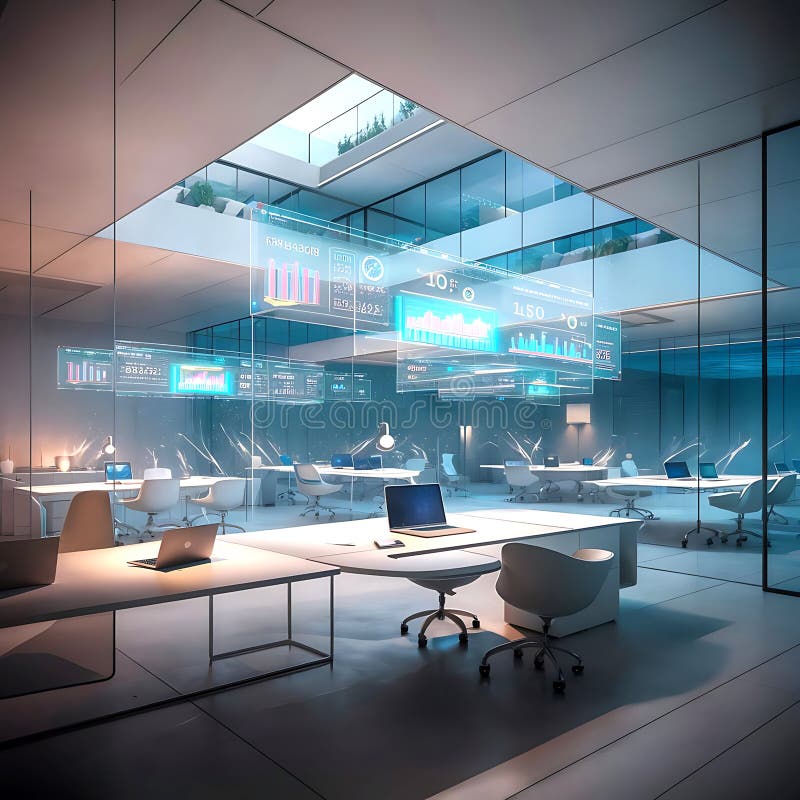 Modern Office and Communication Network Concept. Statistics of Business ...