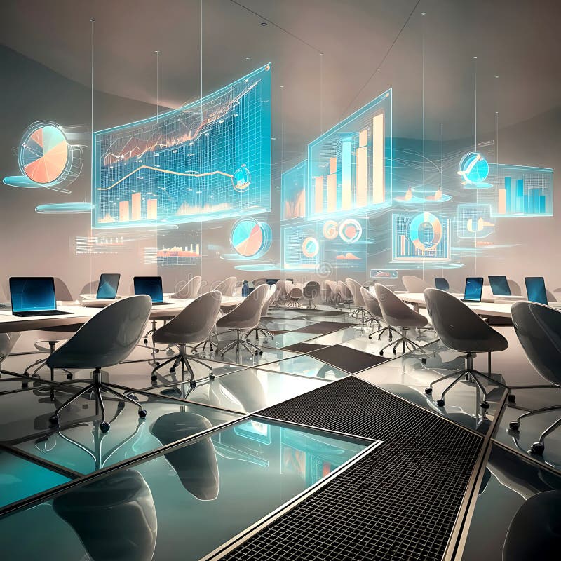 Modern Office and Communication Network Concept. Statistics of Business ...