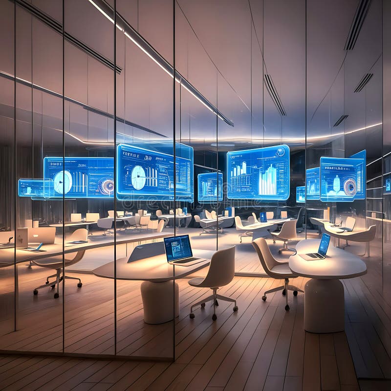 Modern Office and Communication Network Concept. Statistics of Business ...