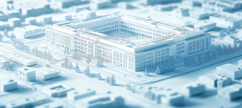 Modern Office Complex Contemporary Architectural Design Perspective ...