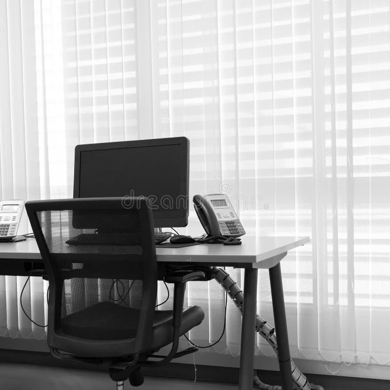 Modern Office with Computer Stock Image - Image of modern, monitor ...